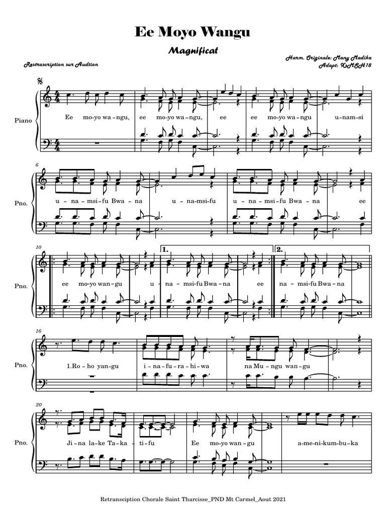 Ee Moyo Wangu Final | PDF