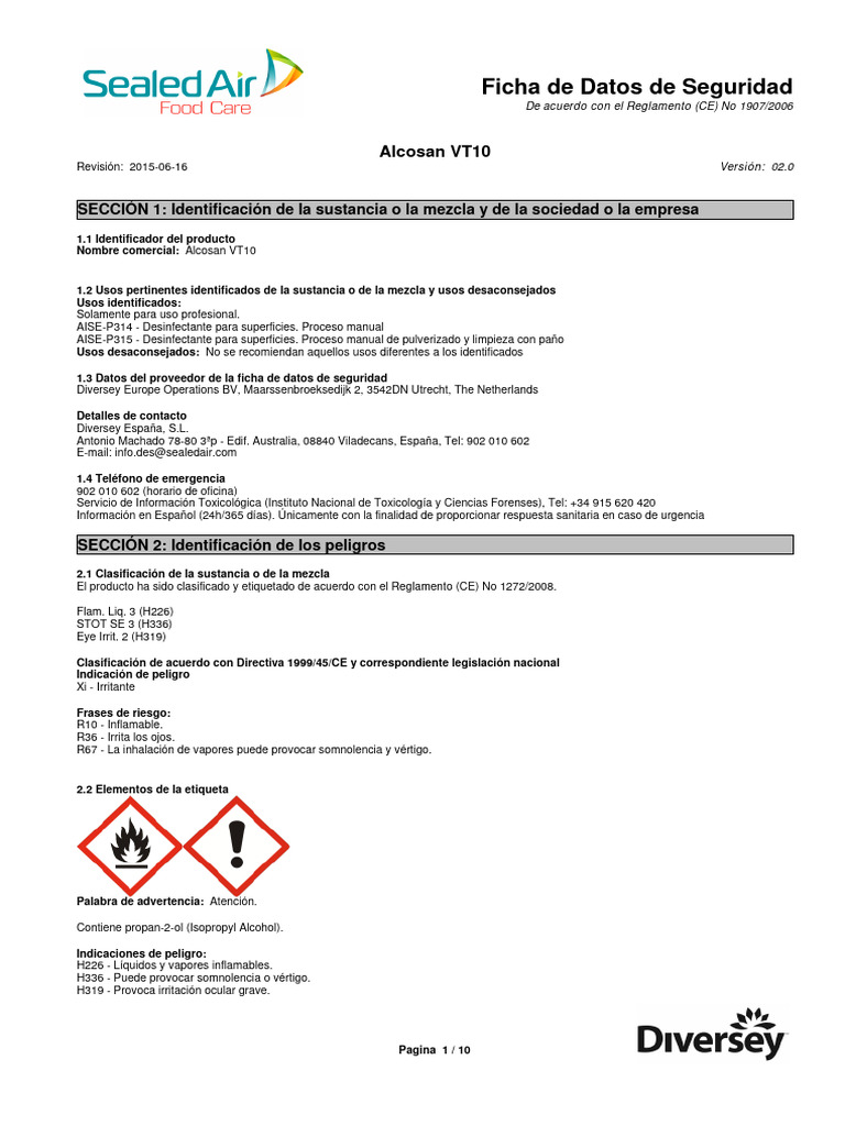 Ficha de Datos de Seguridad | PDF | Agua | Residuos