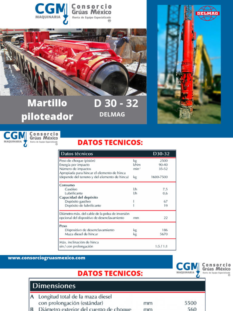 Ficha Tecnica Martillo Delmag D30-32 | PDF