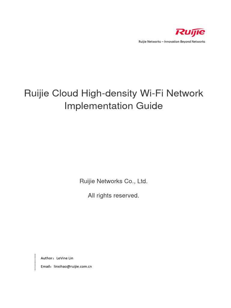 Ruijie Cloud Hi-Density WiFi Implementation Guide V4.7 | PDF | Computer Network | Wi Fi