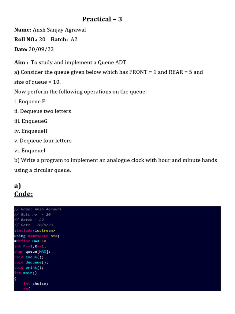 Practical - 3 - 20 - Ansh Agrawal | PDF