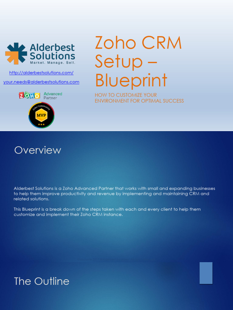 Zoho CRM Blueprint Setup Guide | PDF | Customer Relationship Management ...