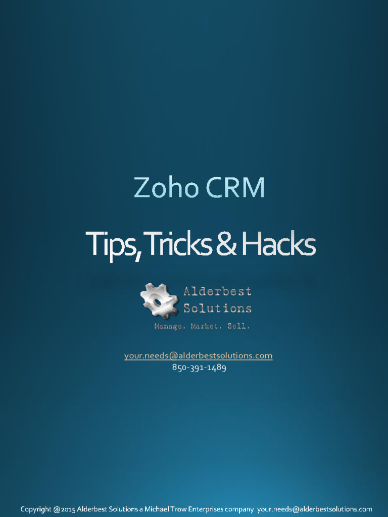 Zoho CRM Tips, Tricks & Hacks Prepared by Alderbest Solutions | PDF ...