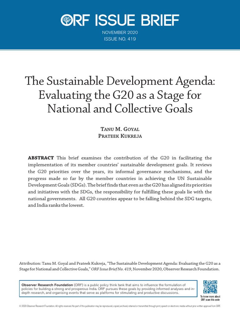 ORF IssueBrief 419 G20-SDGs | PDF