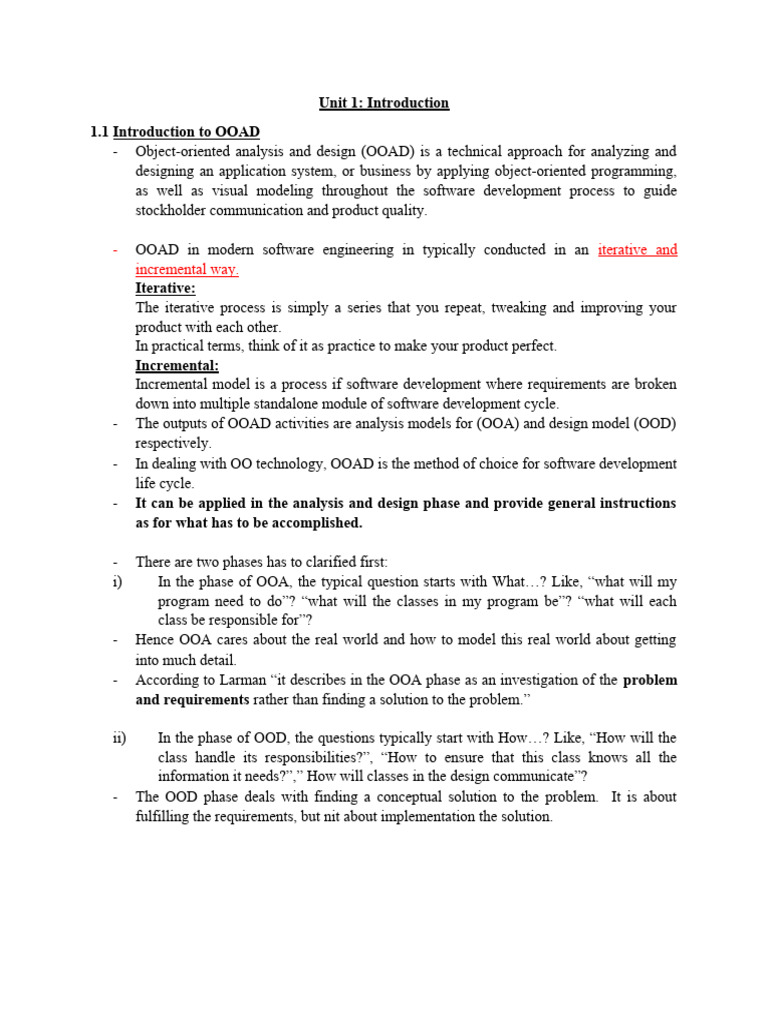 OOAD All Chapter NOTES - 20211218132503 | PDF | Inheritance (Object ...