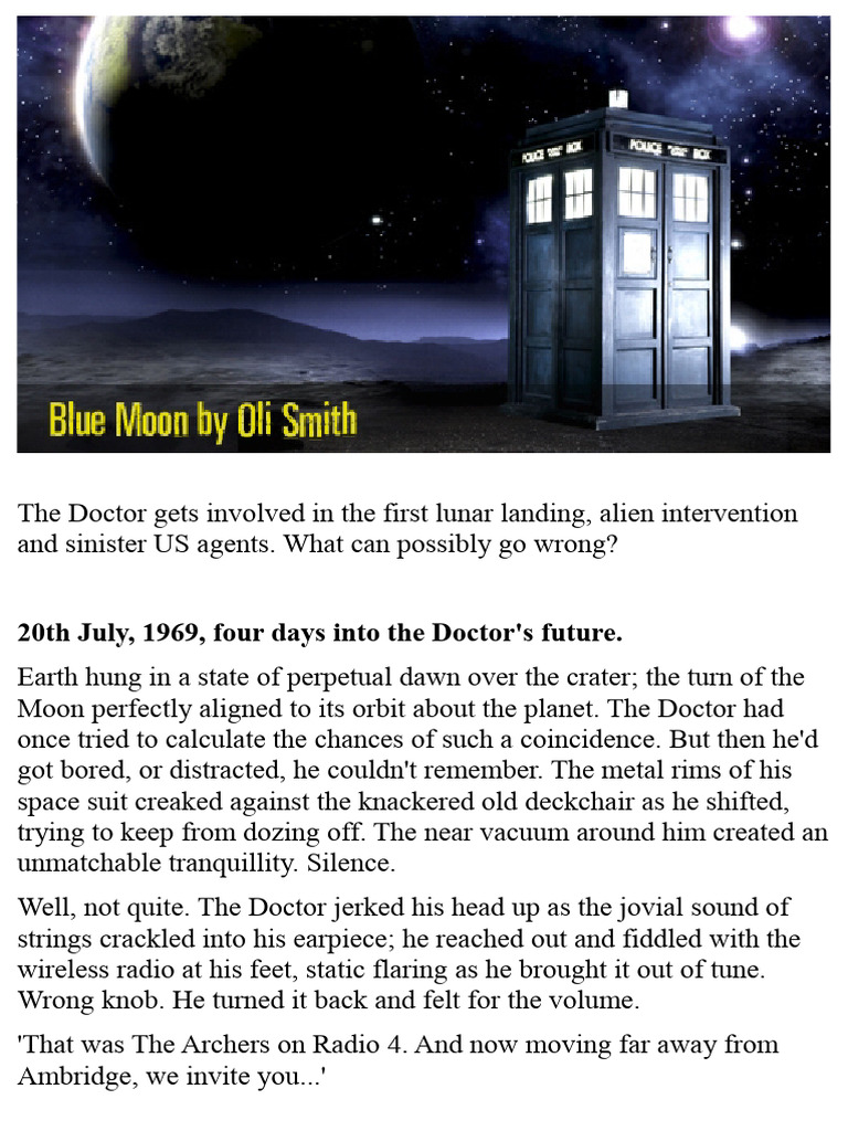 Blue Moon | PDF | Moon | The Doctor (Doctor Who)