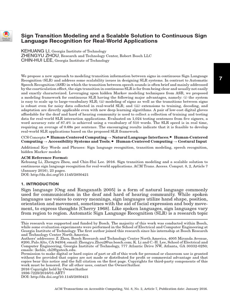 Sign Transition Modeling and A Scalable Solution To Continuous Sign Language Recognition For ...