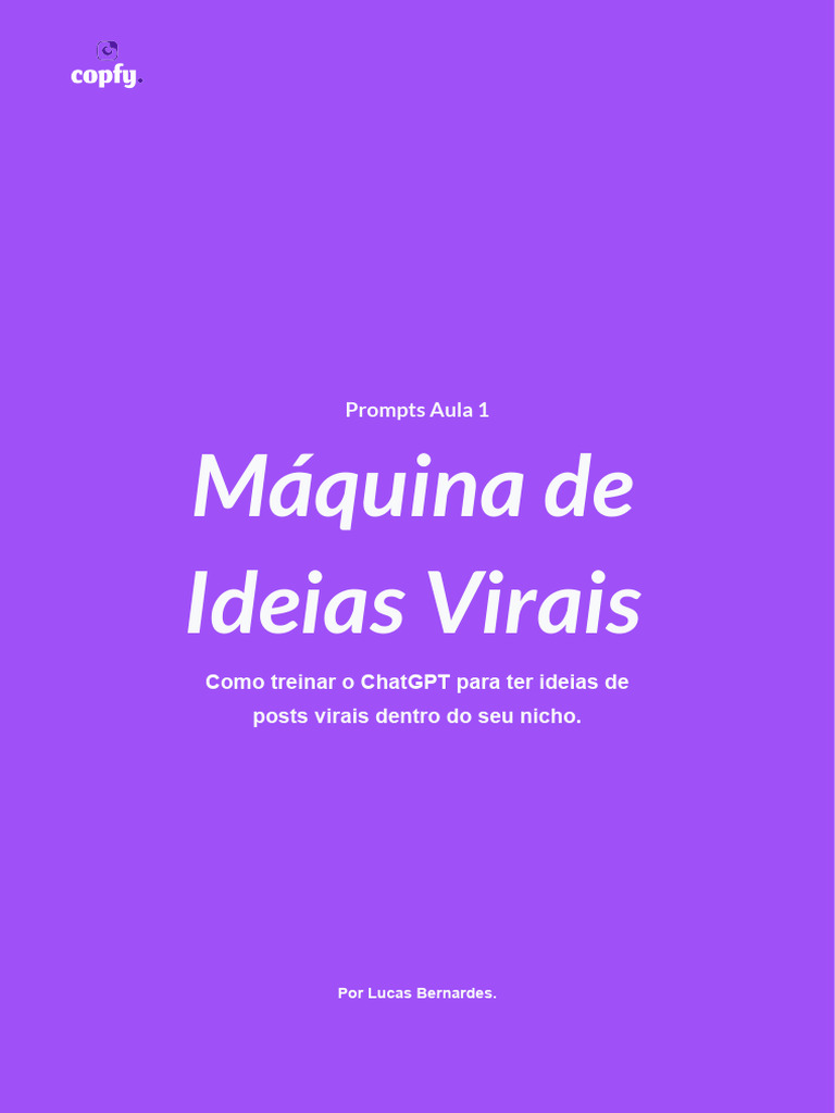 Ebook Aula 1 - Melhores Prompts para Gerar Posts | PDF
