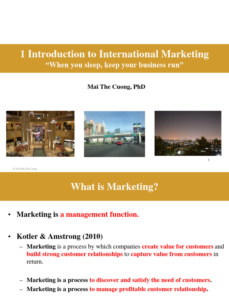 1 Introduction To International Marketing | PDF