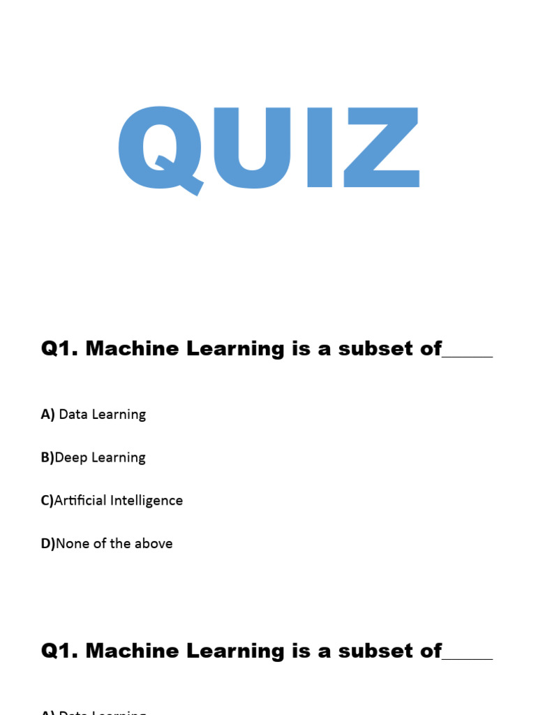 ML Quiz | PDF