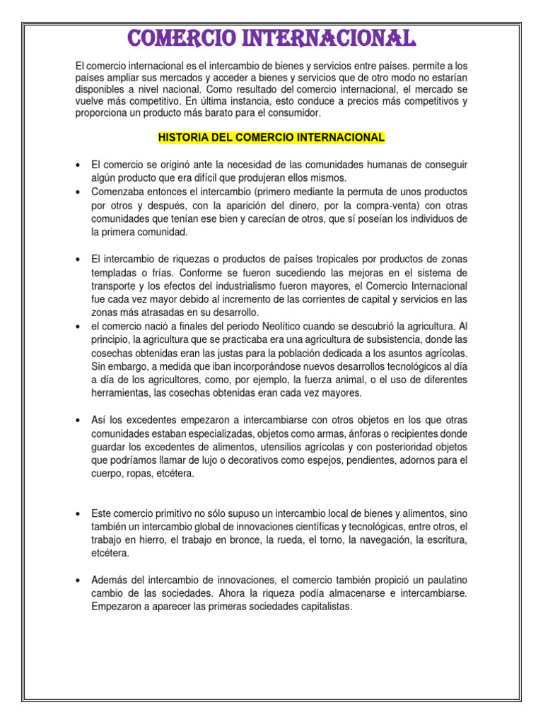 Comercio Internacional | PDF