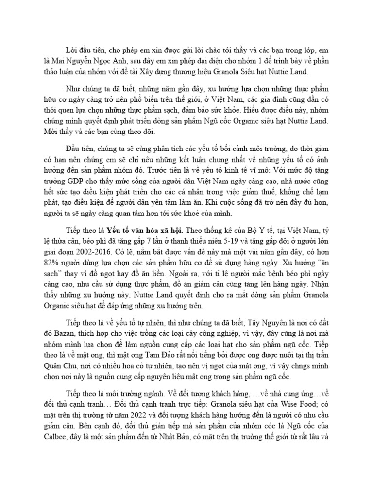 Kịch bản thuyết trình QTTH | PDF