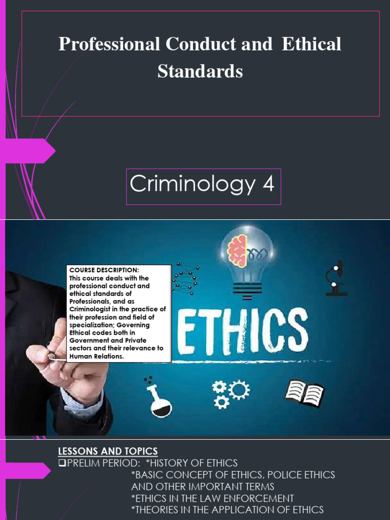 Professional Conduct and Ethical Standards | PDF
