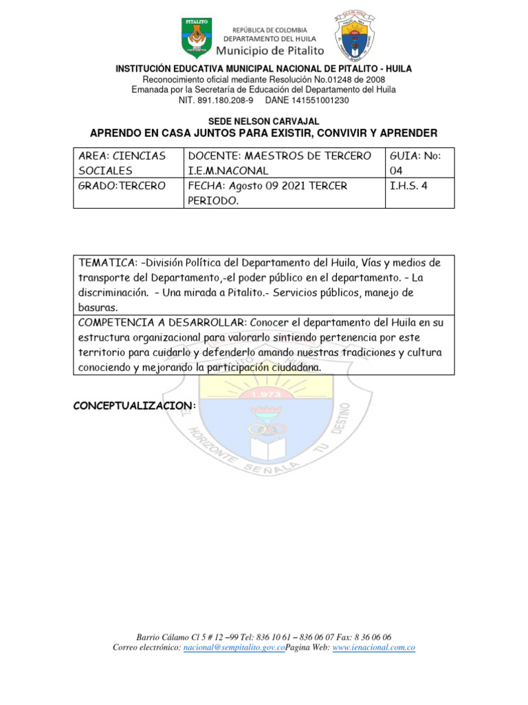 Guia Sociales Tercer Perido 3° | PDF | Política | Ciencias sociales