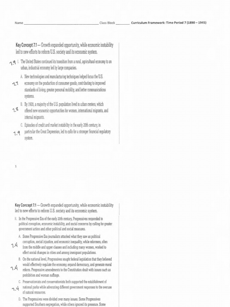 CF Period 7 With AMSCO Topics | PDF | The United States | Economies