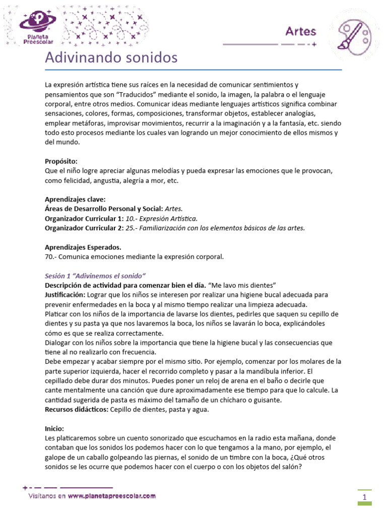 Adivinando Sonidos | PDF