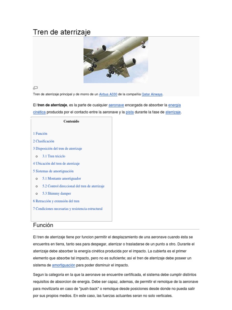 Tren de Aterrizaje | PDF | Tren de aterrizaje | Aeronave