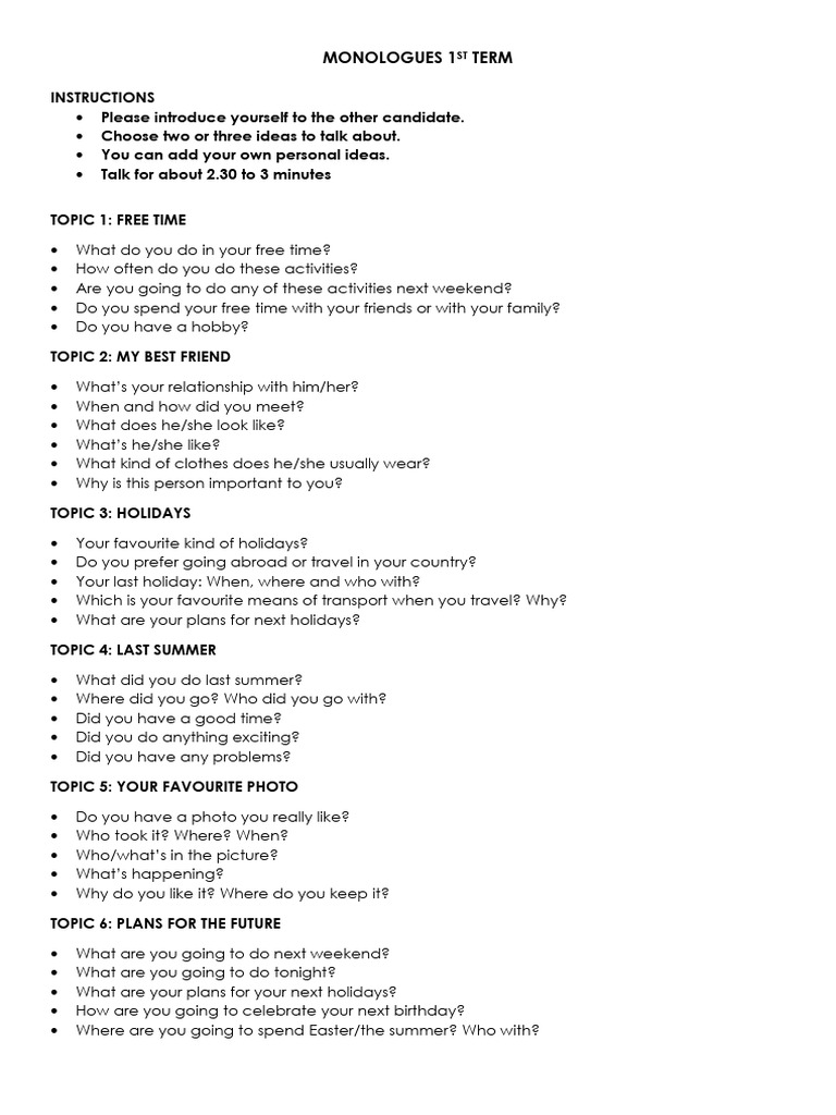 Monologos For B1.1 | PDF | Career & Growth | Lifestyle