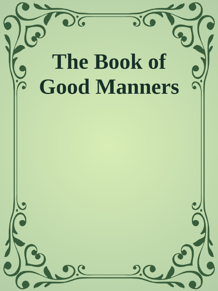 The Book of Good Manners | PDF | Bridesmaid | Project Gutenberg