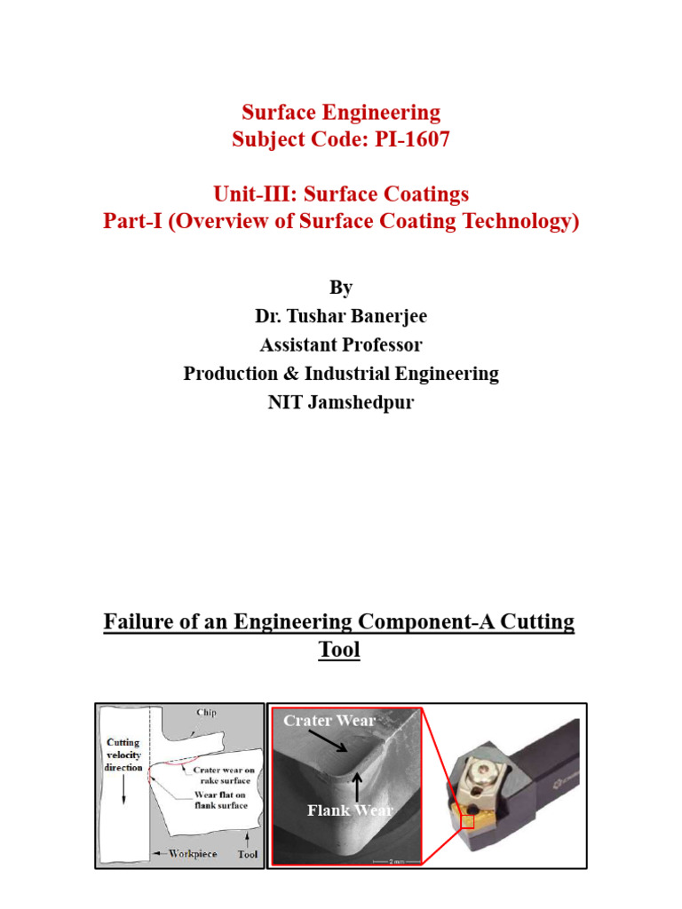 Surface Engg. (Unit-III-Surface Coatings Part-I) | PDF | Physical Sciences | Engineering