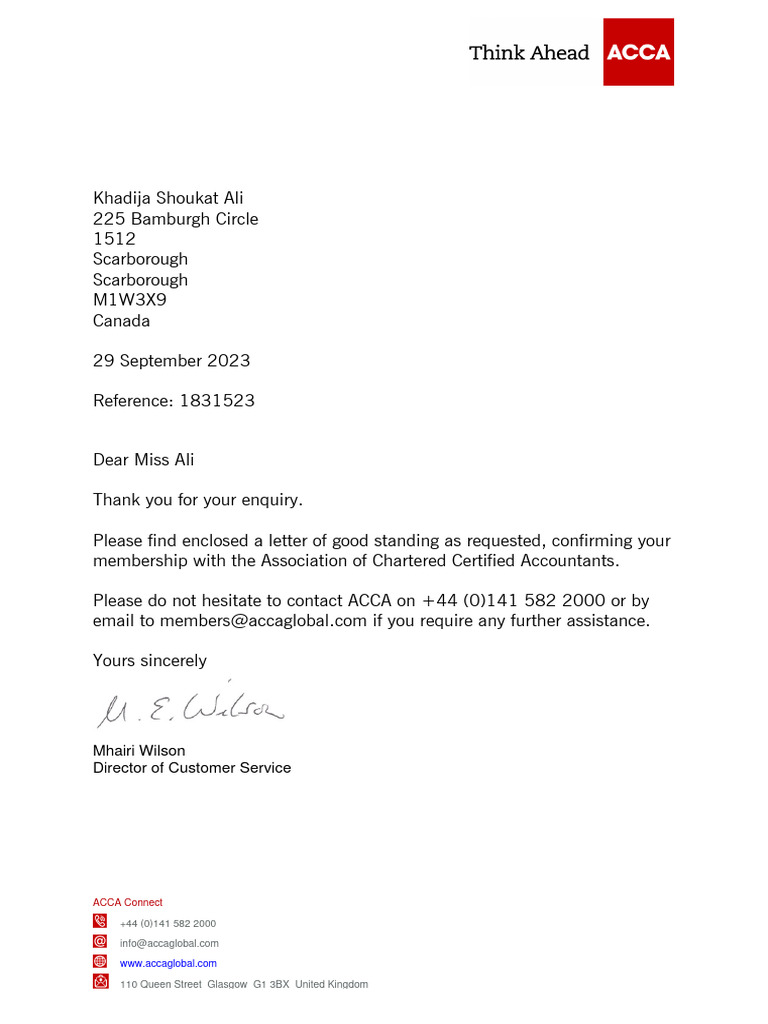 Letter of Good Standing | PDF