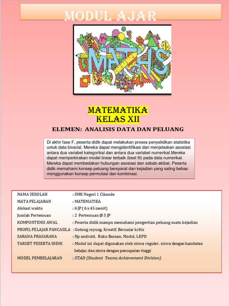 Modul Ajar Matematika - Modul Ajar Materi Permutasi Dan Kombinasi - Fase F | PDF