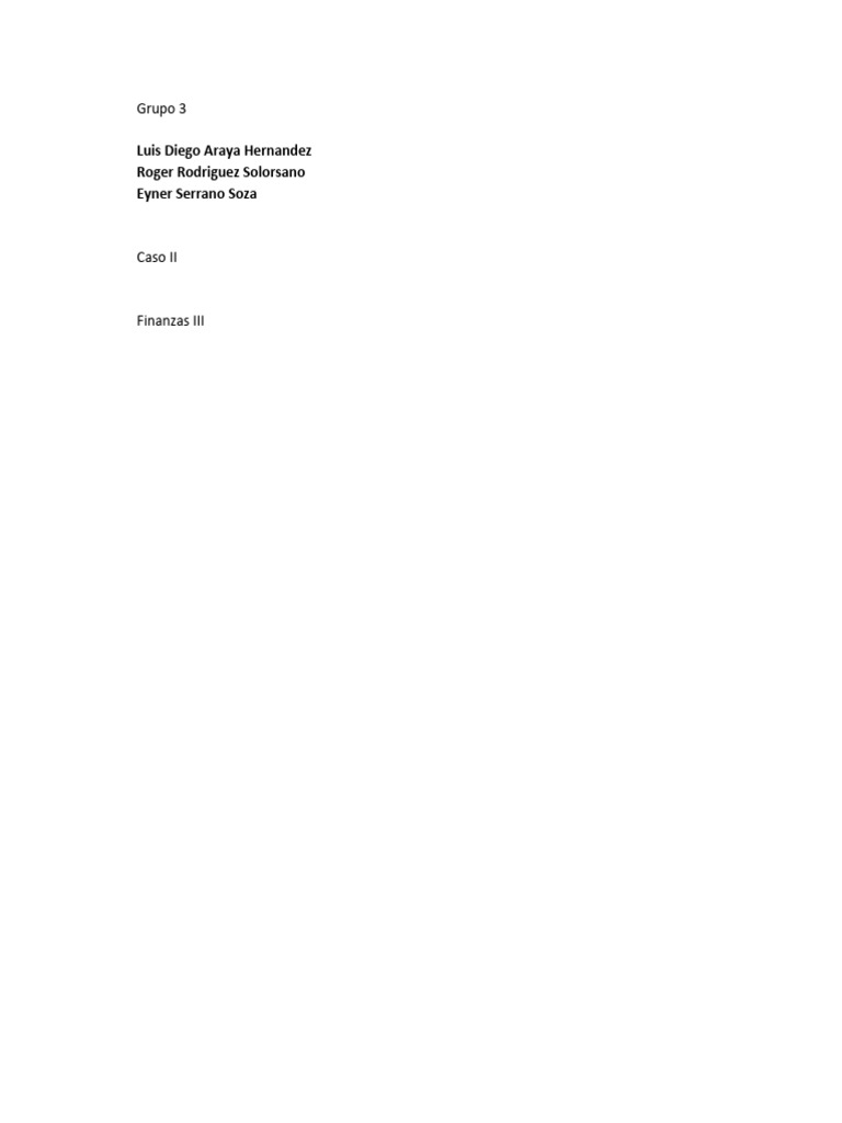 Caso II - Grupo 3 | PDF