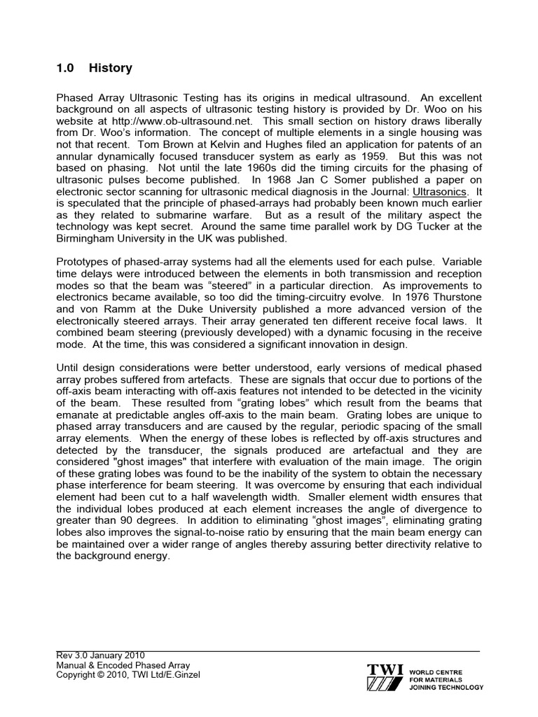 2 NDT44 - Course Manual and Encoded Phased Array 2010 | PDF