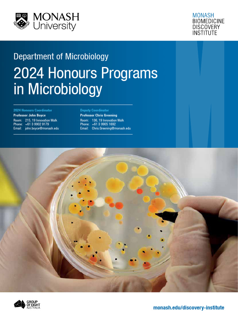 2024 Microbiology Honours Guide | PDF | Bacteria | Infection