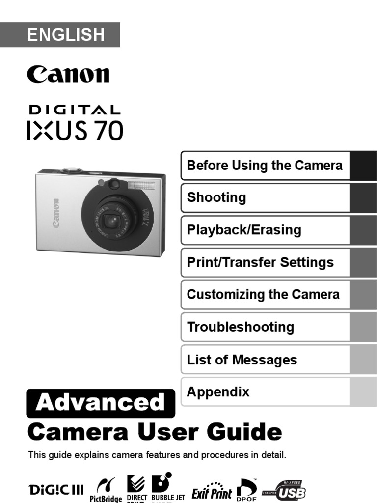 Advanced: Camera User Guide | PDF | Zoom Lens | Exposure (Photography)