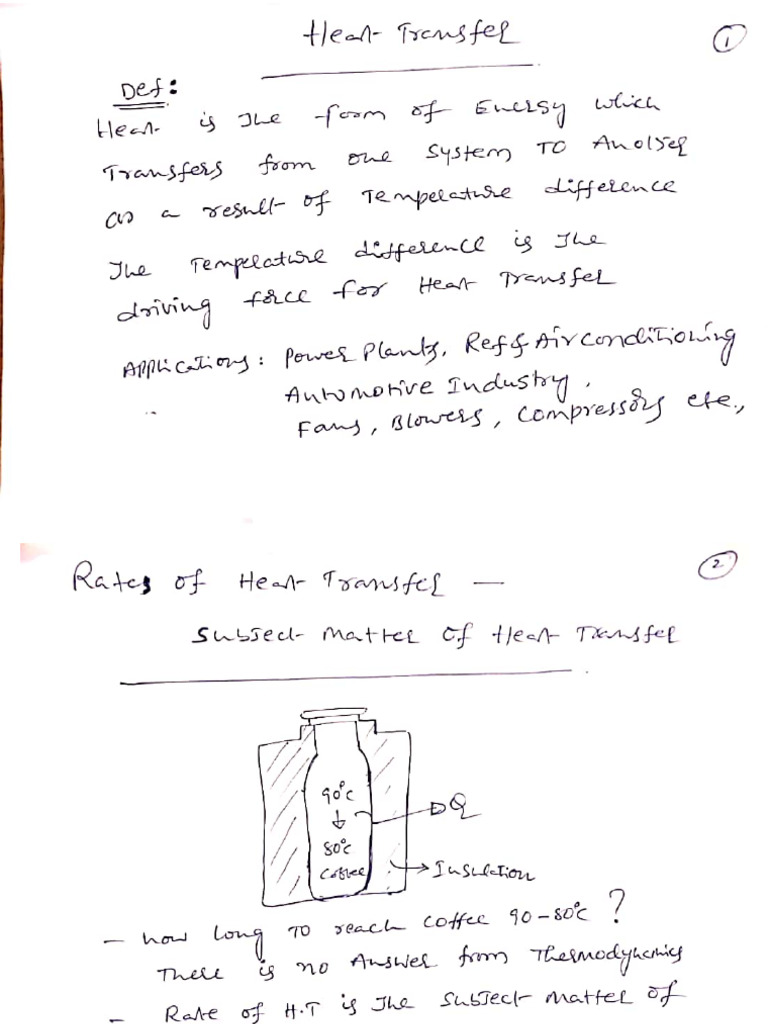 HT Unit-1 Notes by Dr. Syed Khader Basha Sir | PDF