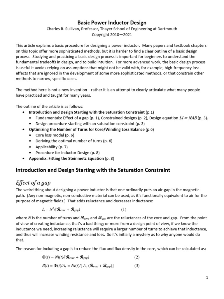 Basic Power Inductor Design | PDF