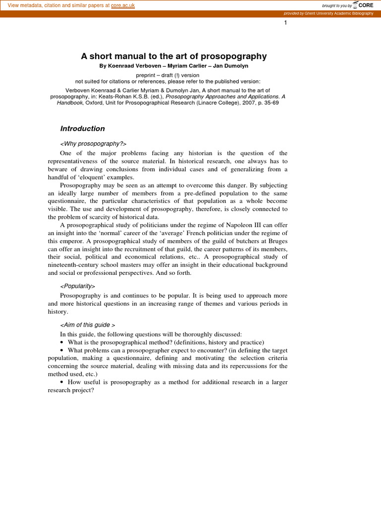 Prosopography Guide | PDF