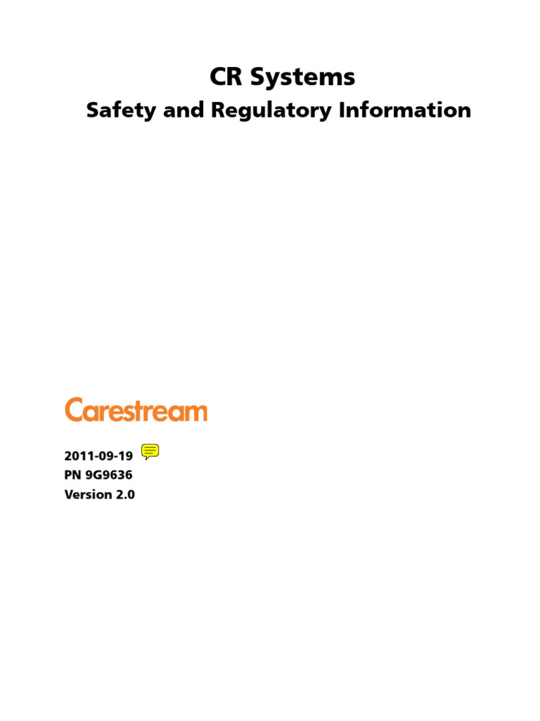 Carestream CR Safety Guide | PDF