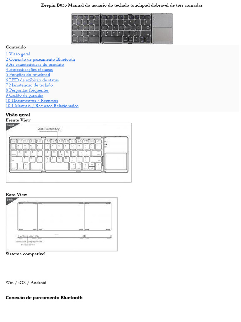 Manual Teclado | PDF | Teclado de computador | Bluetooth
