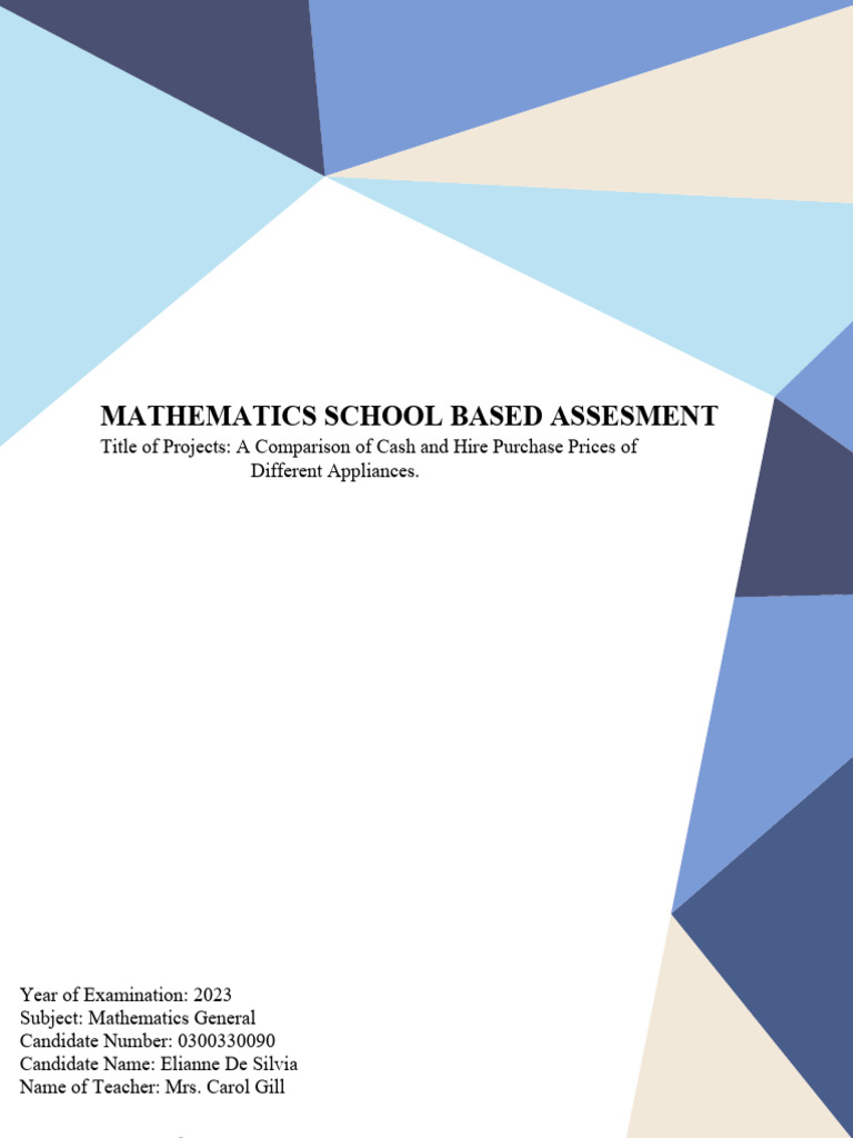 CSEC Mathematics sample SBA | PDF