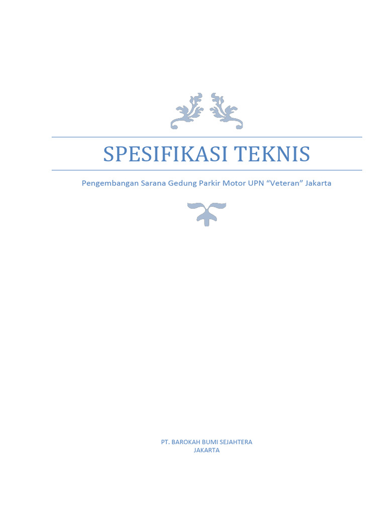Form Spek Teknis | PDF