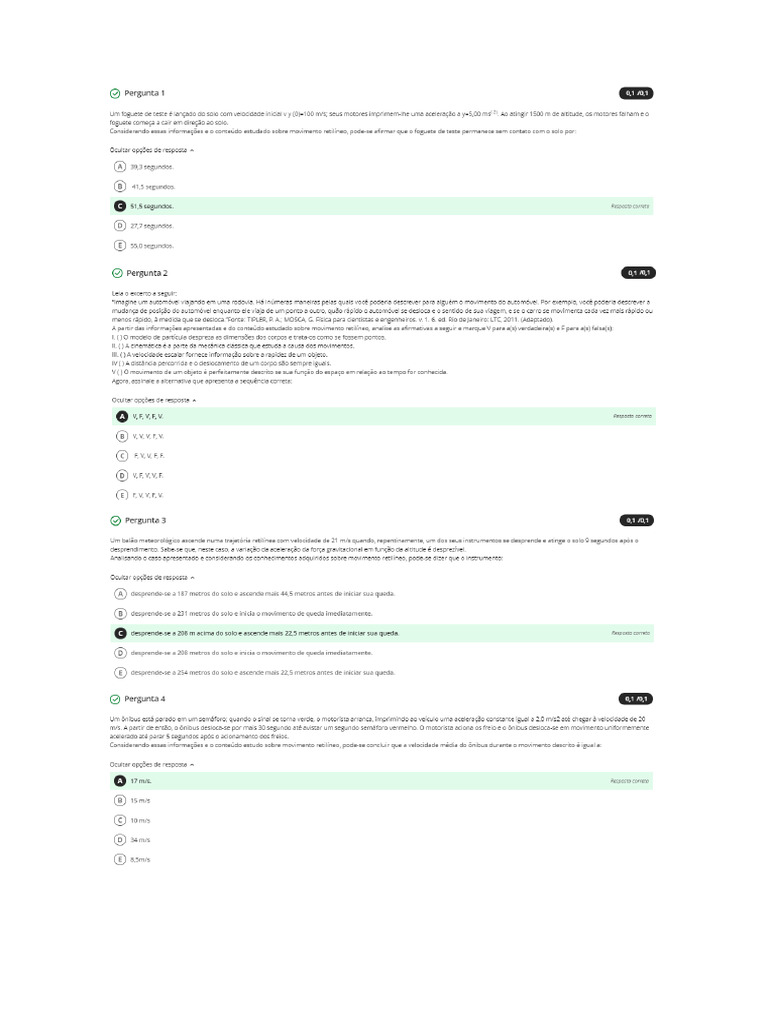 AOL 2 - Física Geral e Experimental | PDF
