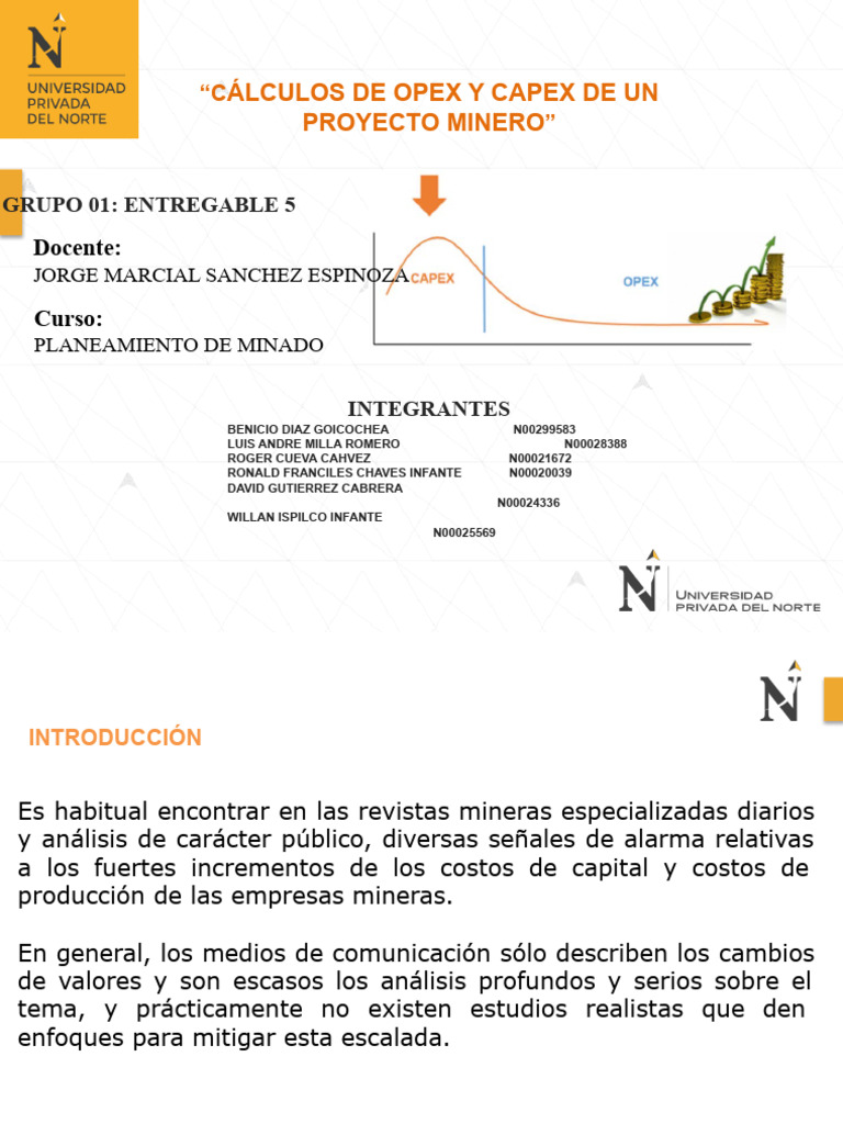 Análisis de Capex y Opex en Minería | PDF | Ciencia y matemáticas