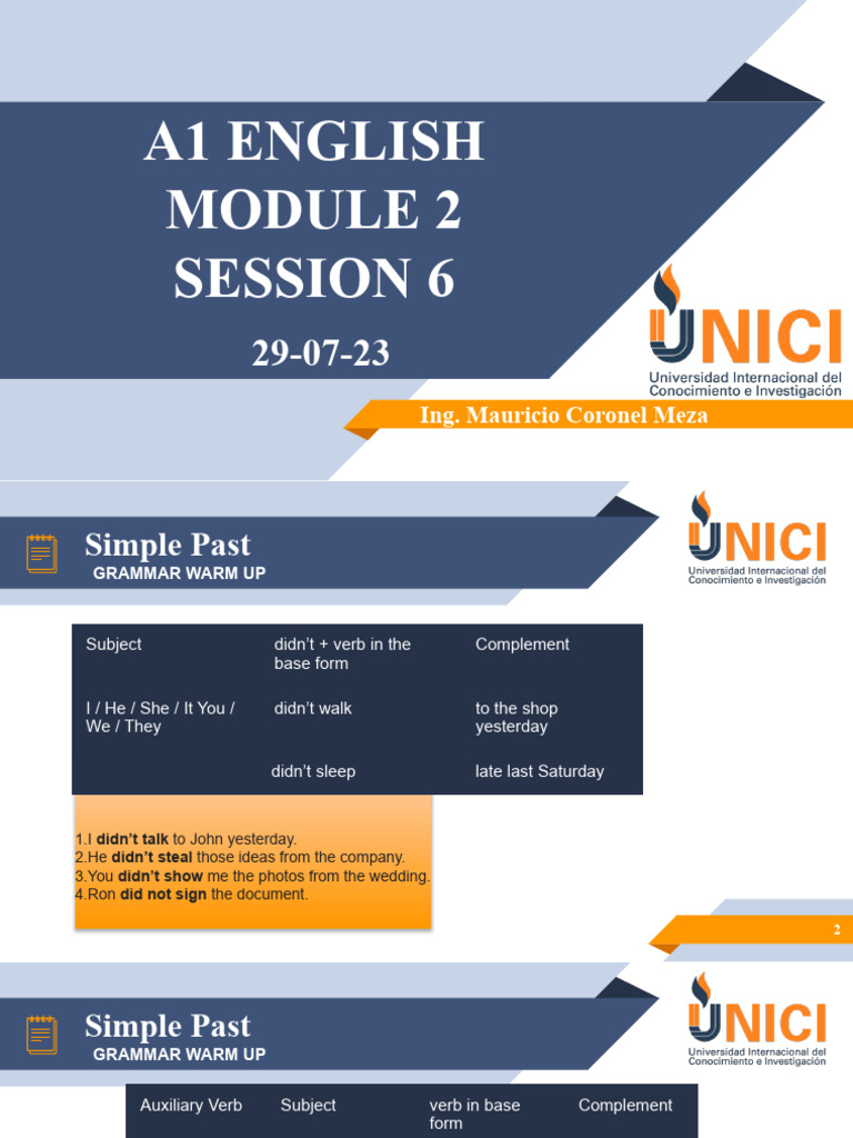 A1 ENGLISH Module 2 SESSION 6 | PDF | Linguistic Morphology | Syntax