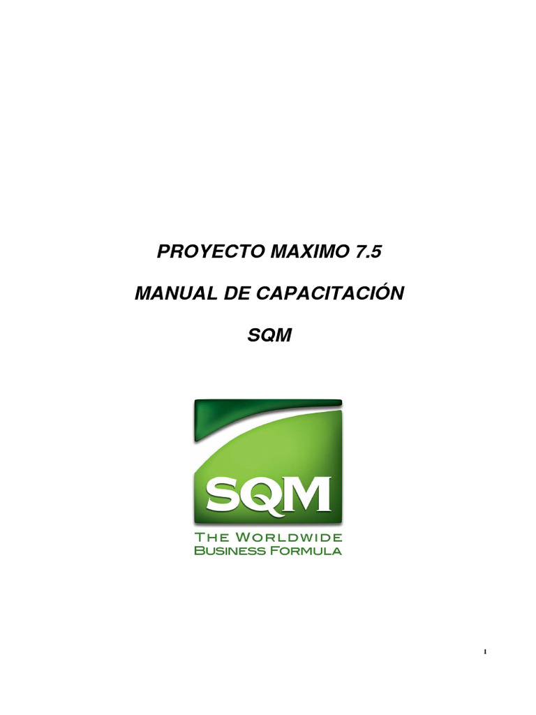 Manual de Maximo 7.5 para SQM (73351) | PDF