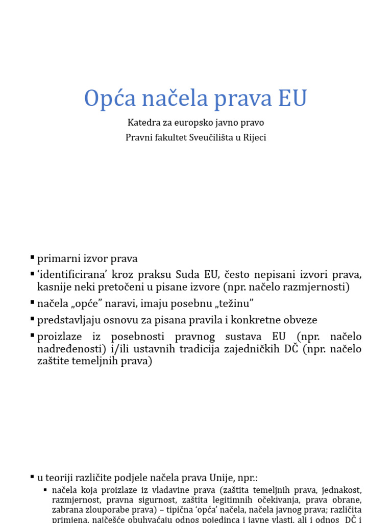 Opća Načela Prava EU | PDF