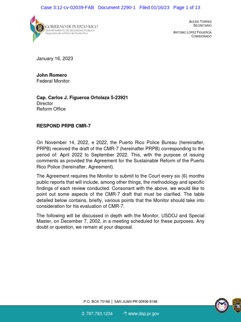 John Romero: 787.793.1234 WWW - DSP.PR - Gov | PDF