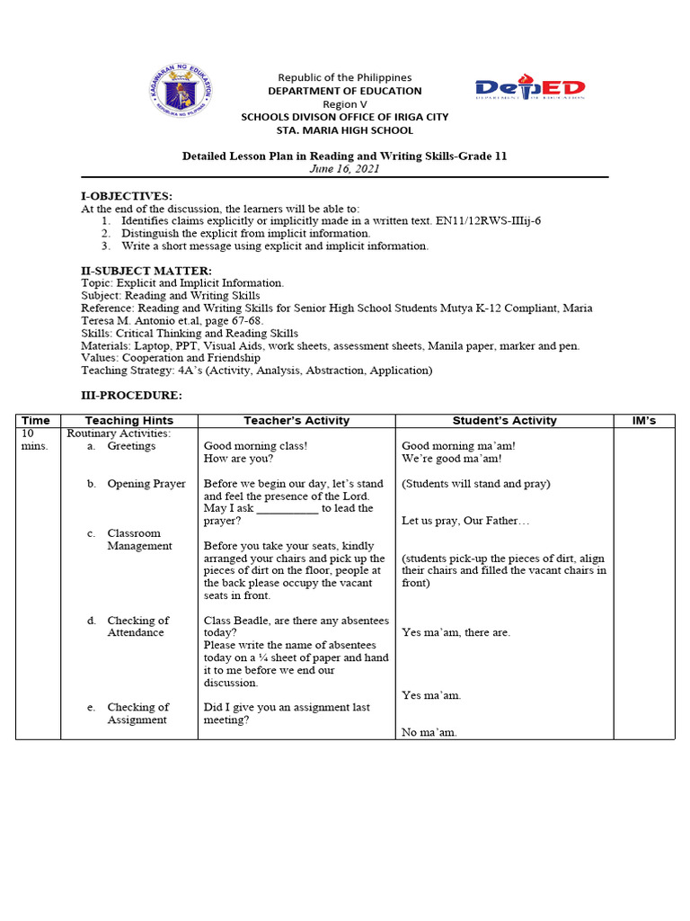 DLP SHS | PDF