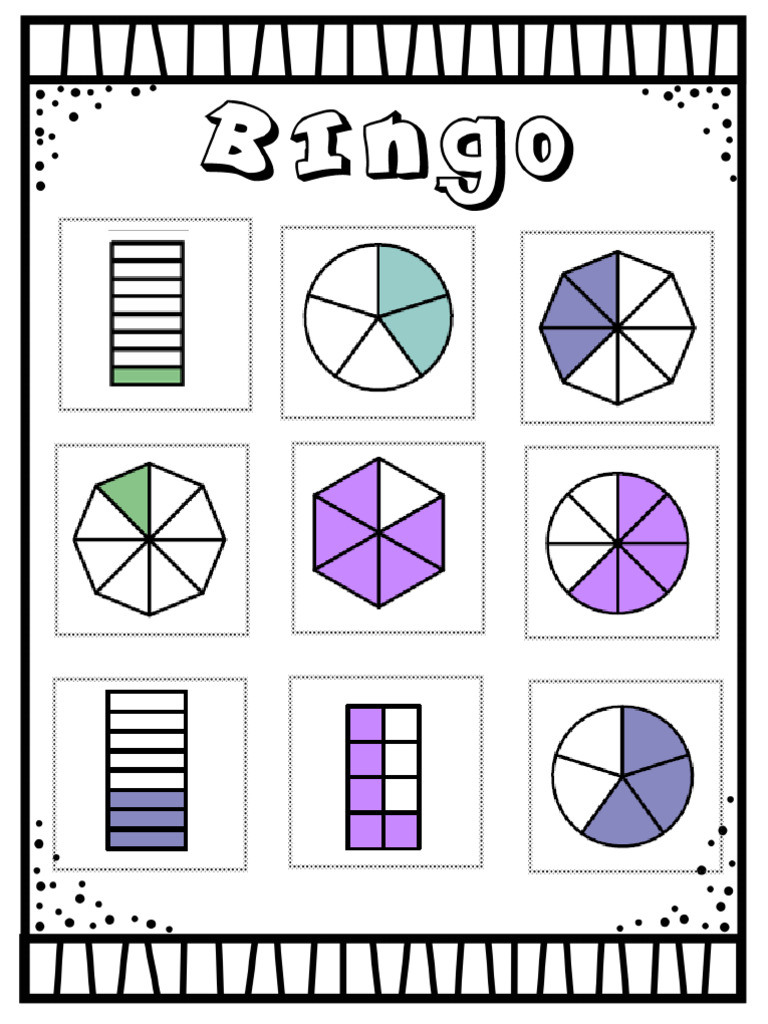 Bingo para Trabajar y Aprender Las Fracciones Editable | PDF