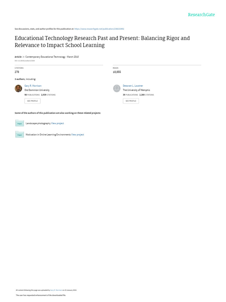 Educational Technology Research Past and Present B | PDF