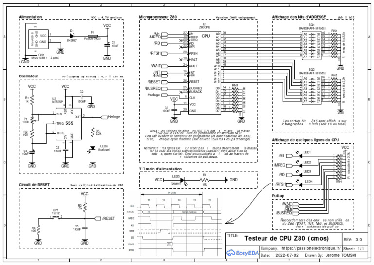 Schema z80 Tester Minimum Circuit | PDF