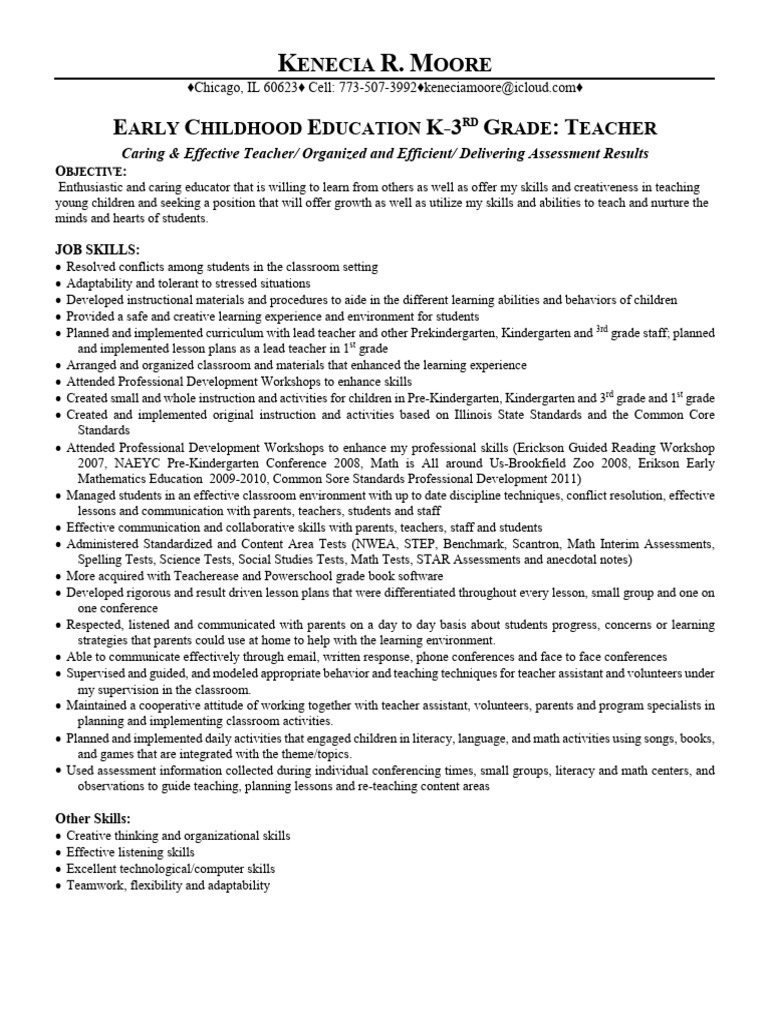 Kenecia R Moore Resume 2023 | PDF | Educational Assessment | Teachers