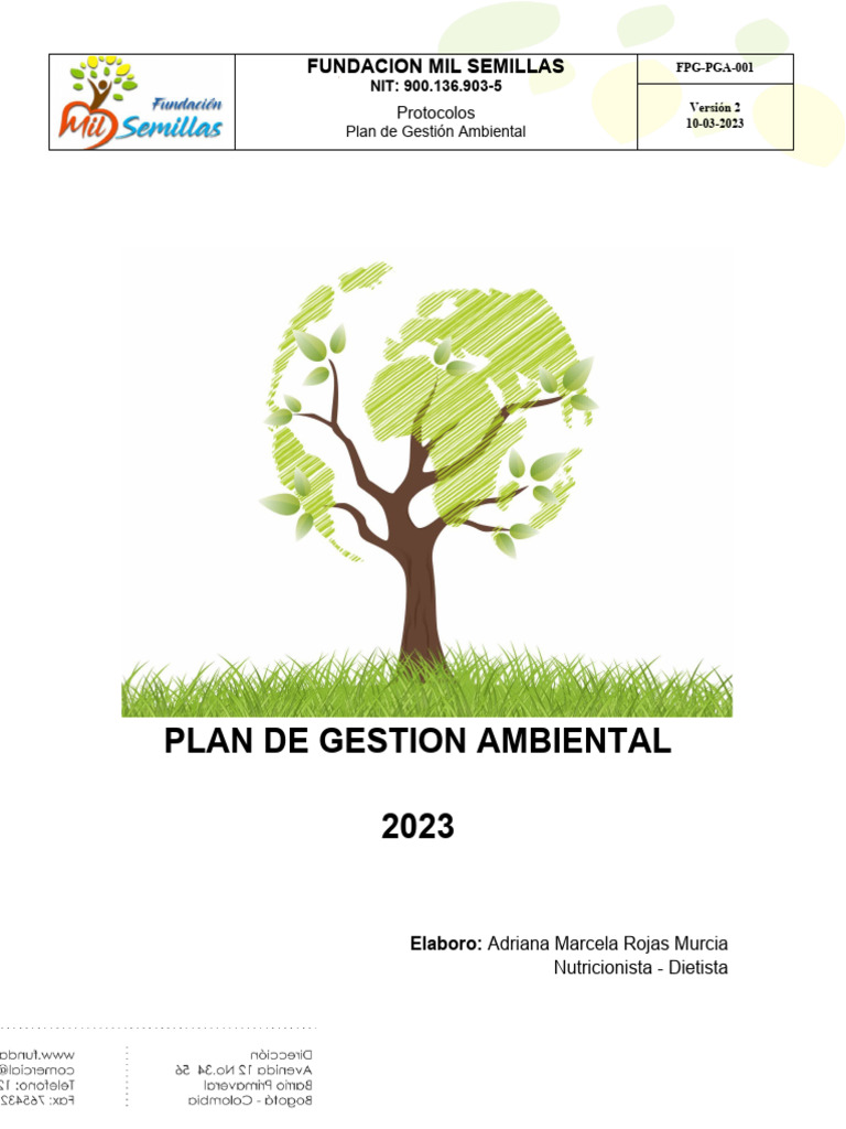 Plan de Gestion Ambiental | Descargar gratis PDF | Residuos | Entorno natural
