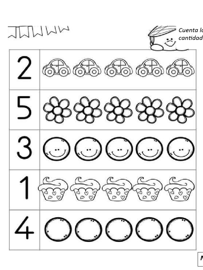 5 AÑOS Los Números en Inglés Del 1 Al 5 | PDF